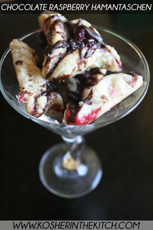Chocolate Raspberry Hamantaschen - Kosher In The Kitch!
