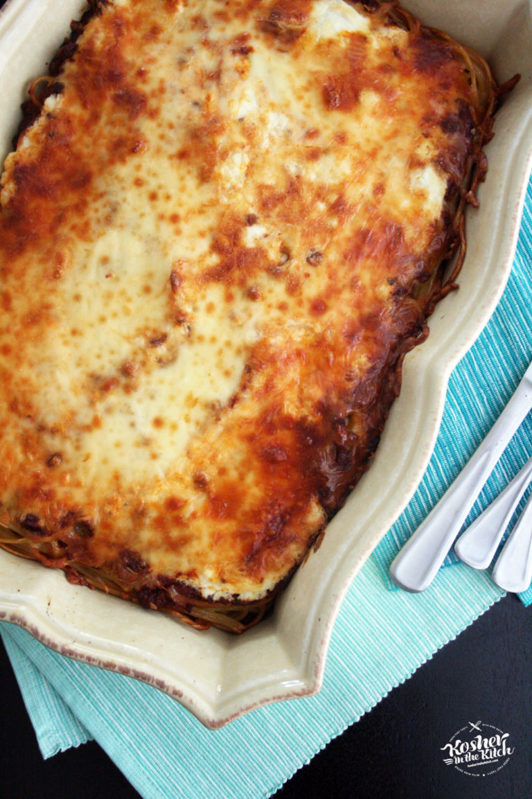 Baked Spaghetti with "Meat Sauce" - Kosher In The Kitch!