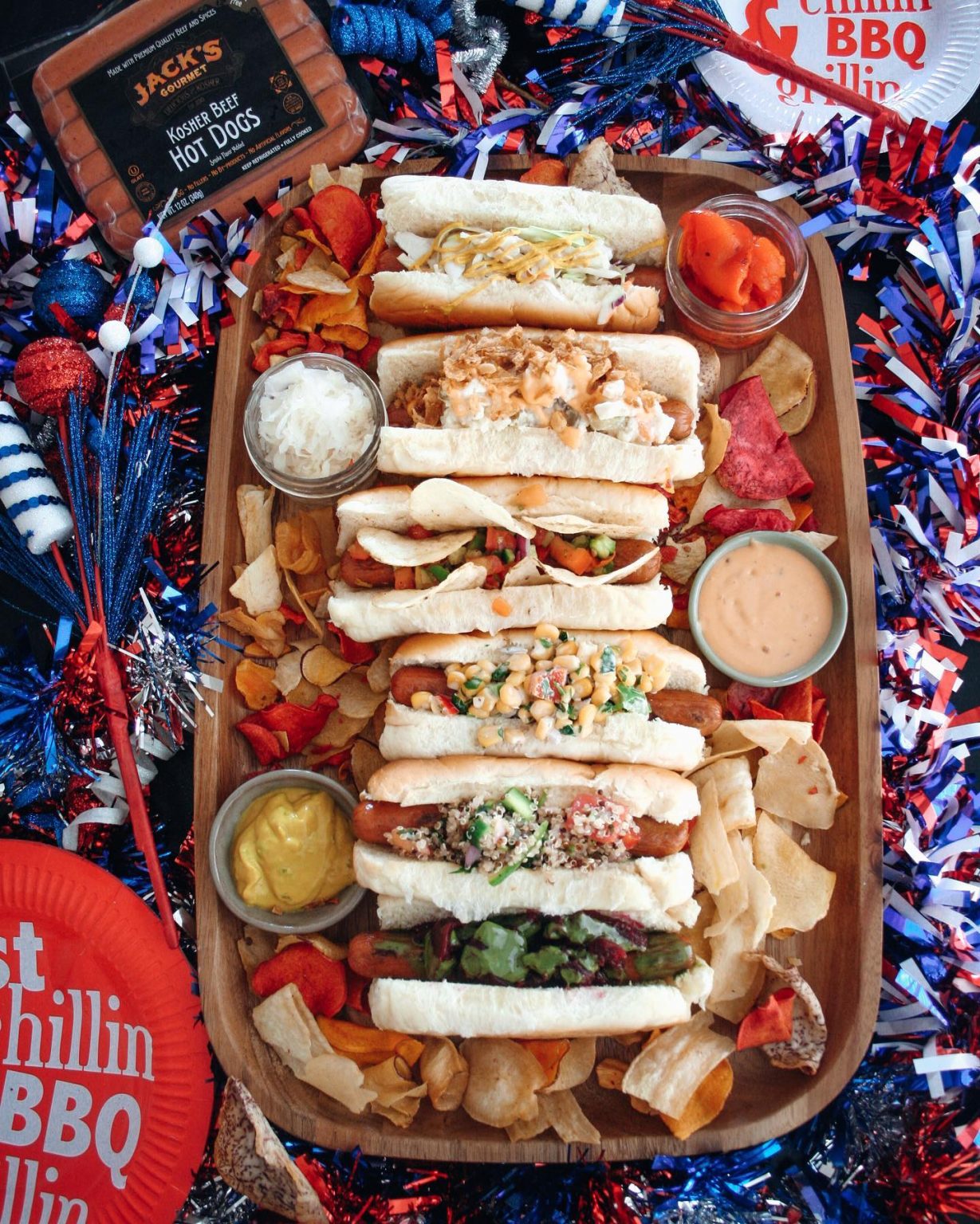 Ultimate Hot Dog Toppings Board - Kosher In The Kitch!